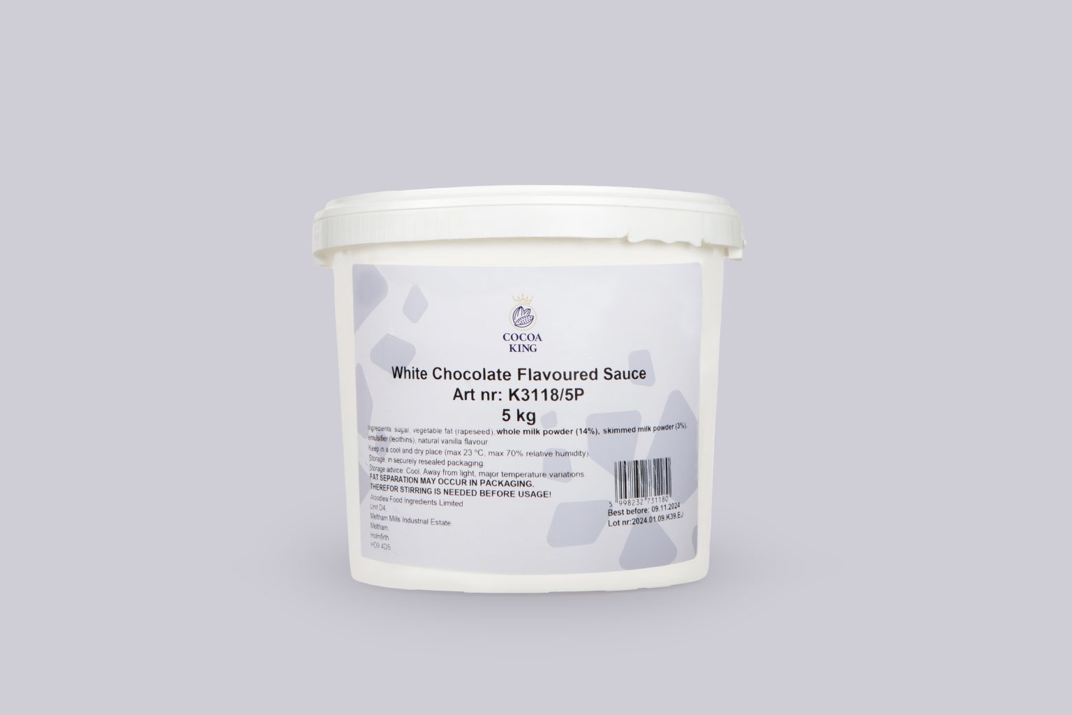 3118 - Liquid White Chocolatey Sauce 5kg - Cocoa King
